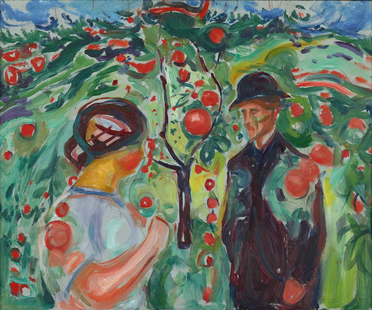 Edvard Munch - Beneath the Red Apples - High Resolution Wallpaper